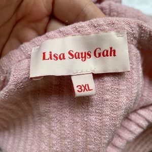Lisa Says Gah | Tops | Lisa Says Gah Pink Ribbed Tee | Poshmark